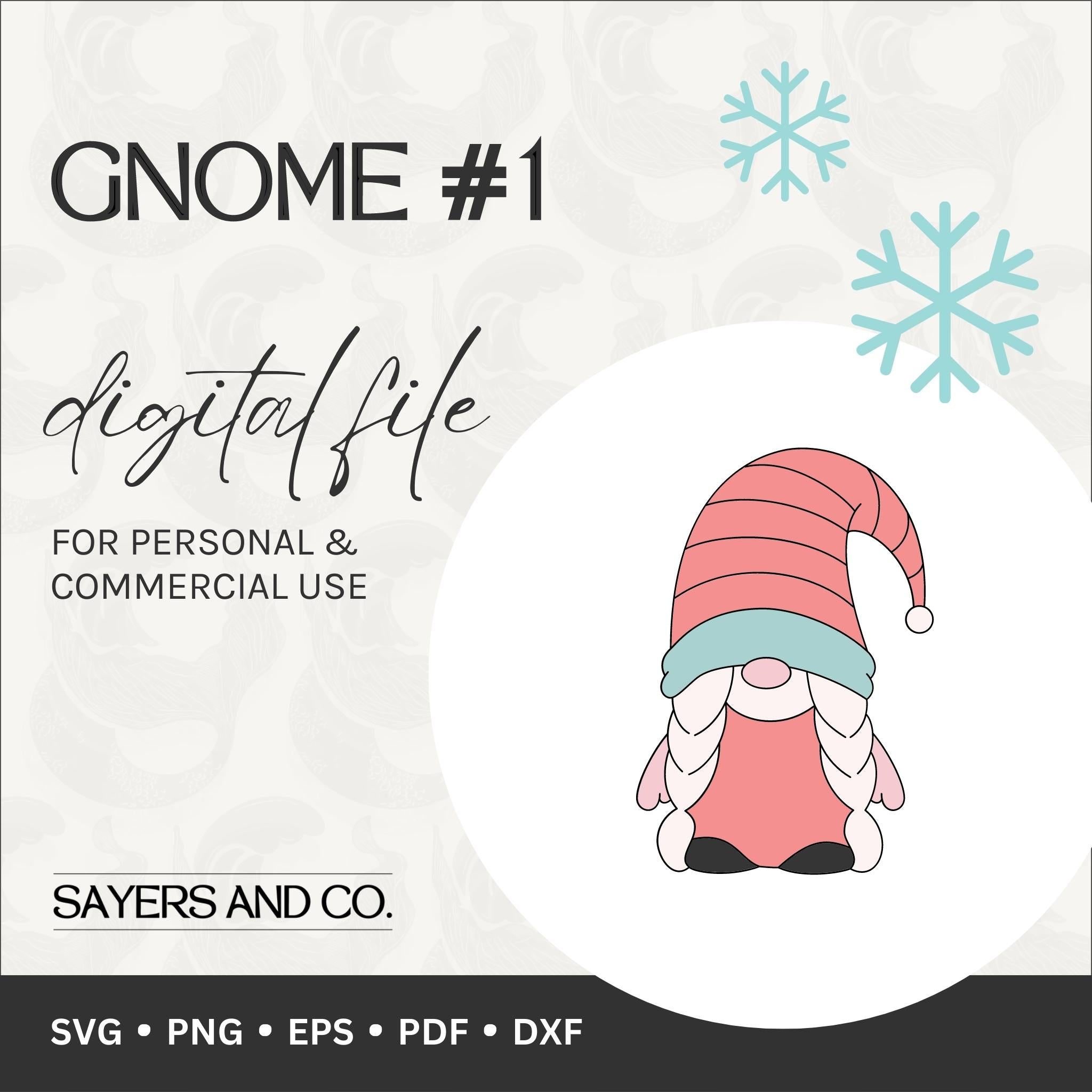 Gnome #1 Digital Files (SVG / PNG / EPS / PDF / DXF) – Sayers & Co.