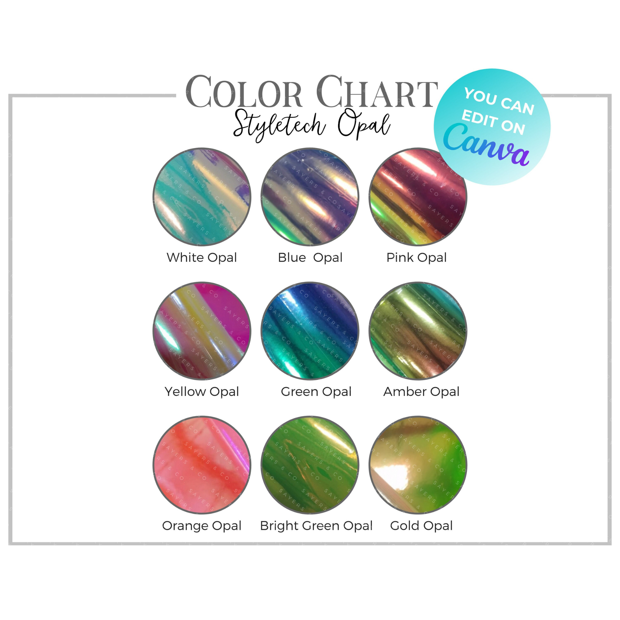 opal colour chart